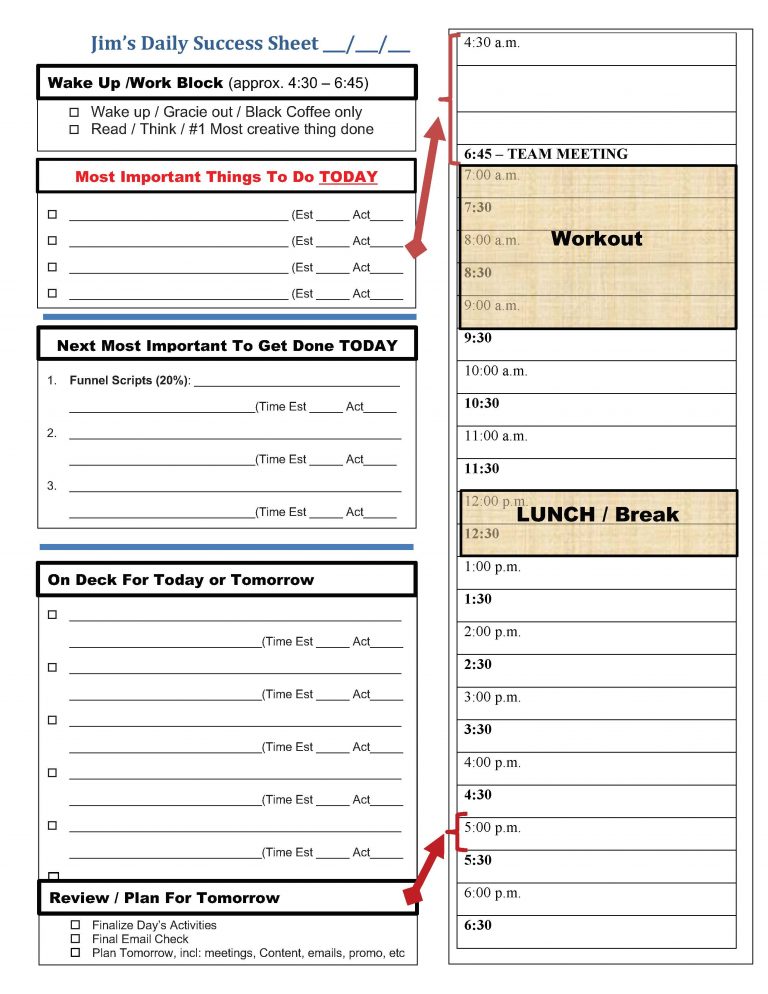Daily Success Page - The Jim Edwards Method